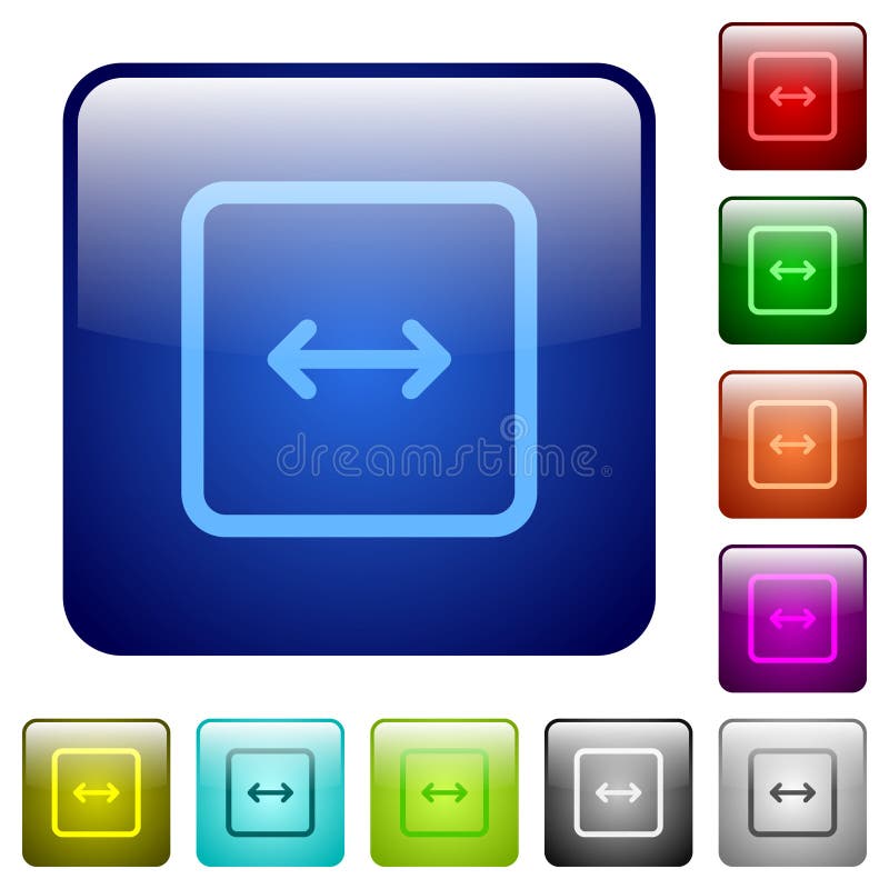 Adjust Object Width Color Square Buttons Stock Vector - Illustration of ...