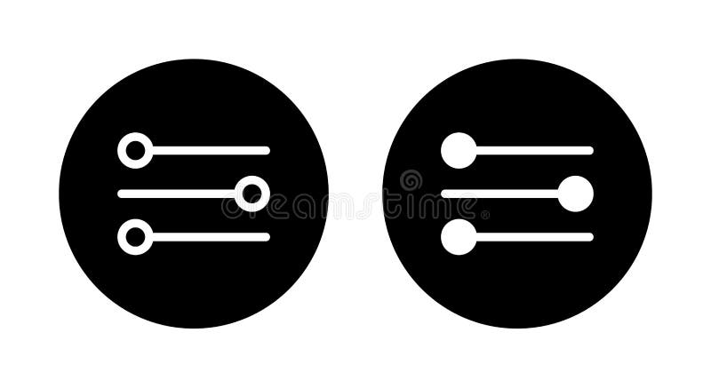 Adjust, Preferences, Settings Icon Vector Isolated on Circle Background ...