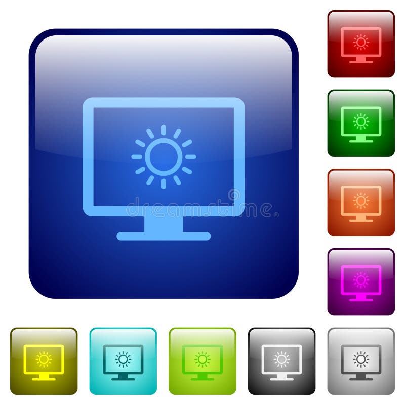 Screen Brightness Sun Icon Creative Trendy Colorful Round Button ...
