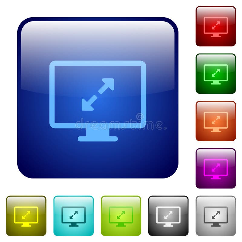 Adjust Screen Resolution Color Square Buttons Stock Vector ...
