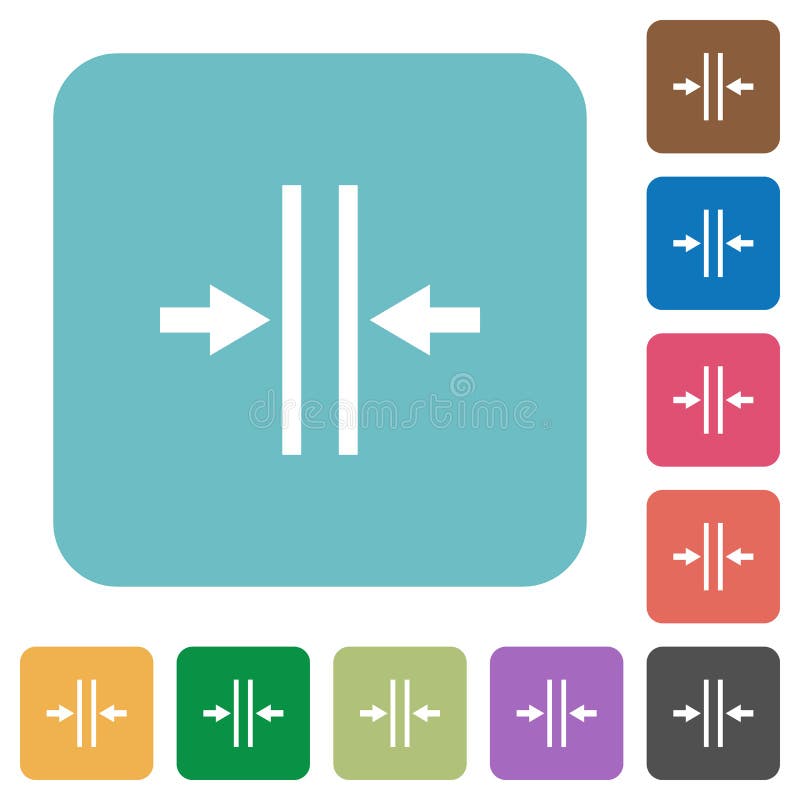 Adjust Text Column Gutter Square Flat Icons Stock Vector - Illustration of distance, press ...