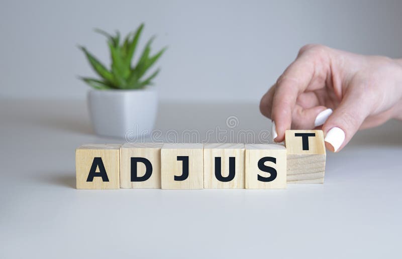 ADJUST Word Made with Building Blocks on White Stock Photo - Image of ...