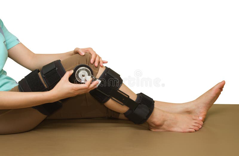 Adjustable Angle Knee Brace Support Stock Image - Image of medicine ...