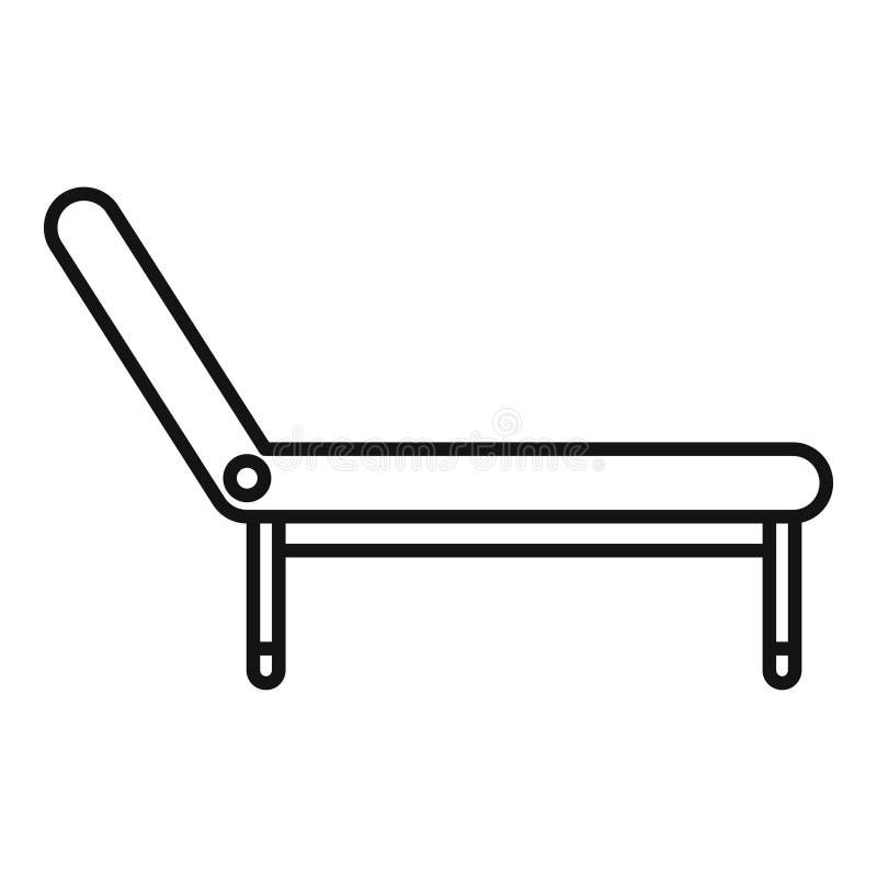 Adjustable Backrest Comfortable Chaise Lounge Icon Outline Stock Vector ...