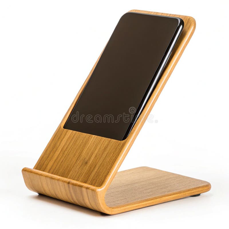 Adjustable Bamboo Phone Stand for Viewing Stock Illustration ...