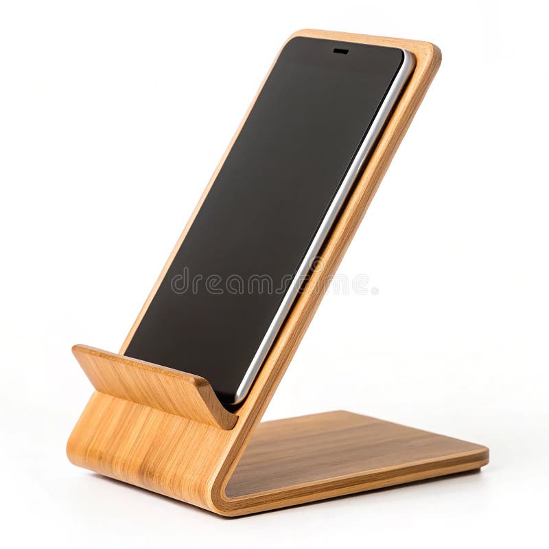 Adjustable Bamboo Phone Stand for Viewing Stock Illustration ...