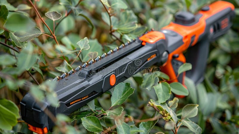 The Adjustable Blade Length of an Electric Hedge Trimmer Shown in a ...