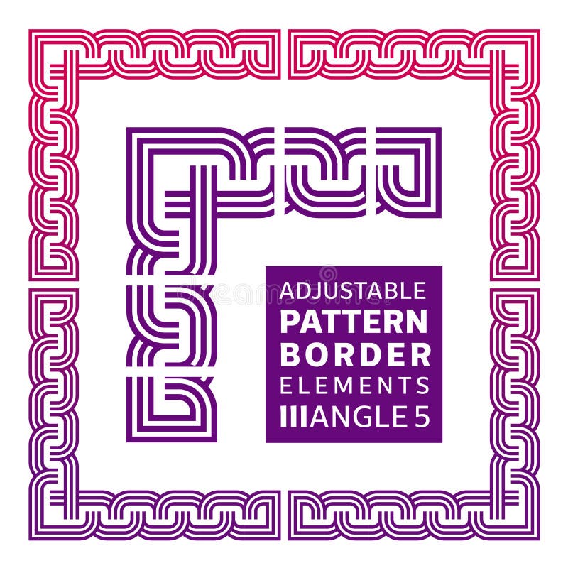 Adjustable Border with Elements III, Angle 5 Stock Vector ...