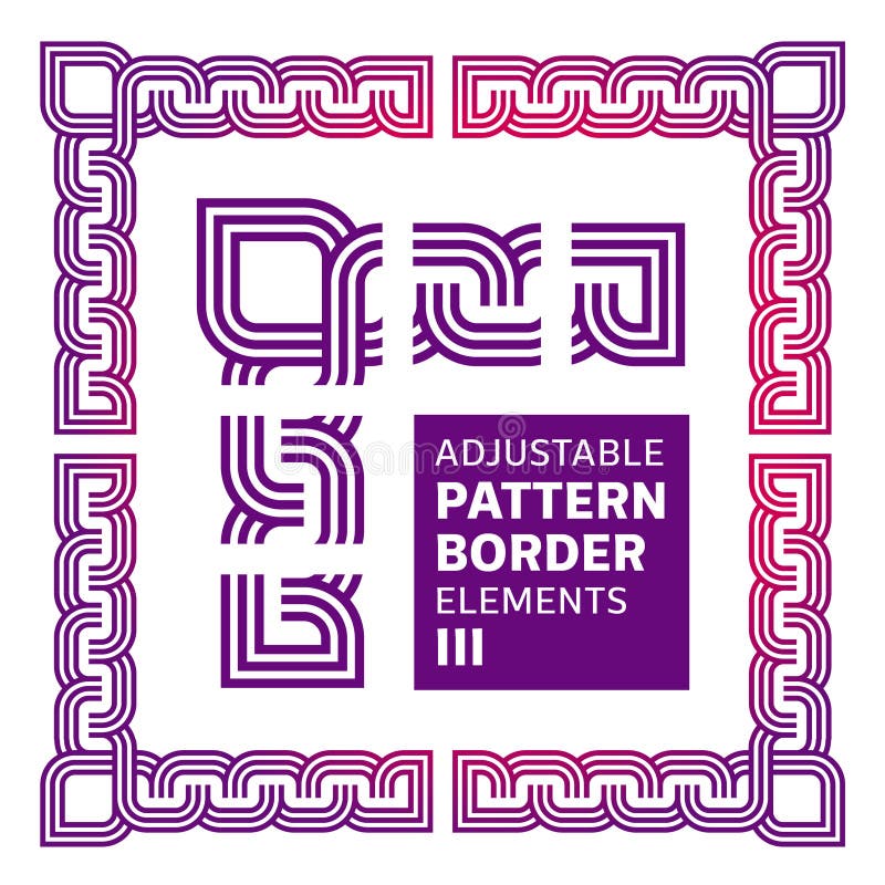 Adjustable Border with Elements III Stock Vector - Illustration of ...