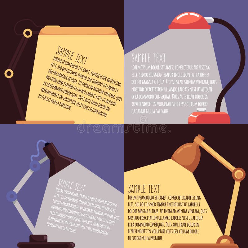 Adjustable Electric Work Desk Lamps Illuminating the Text a Vector ...