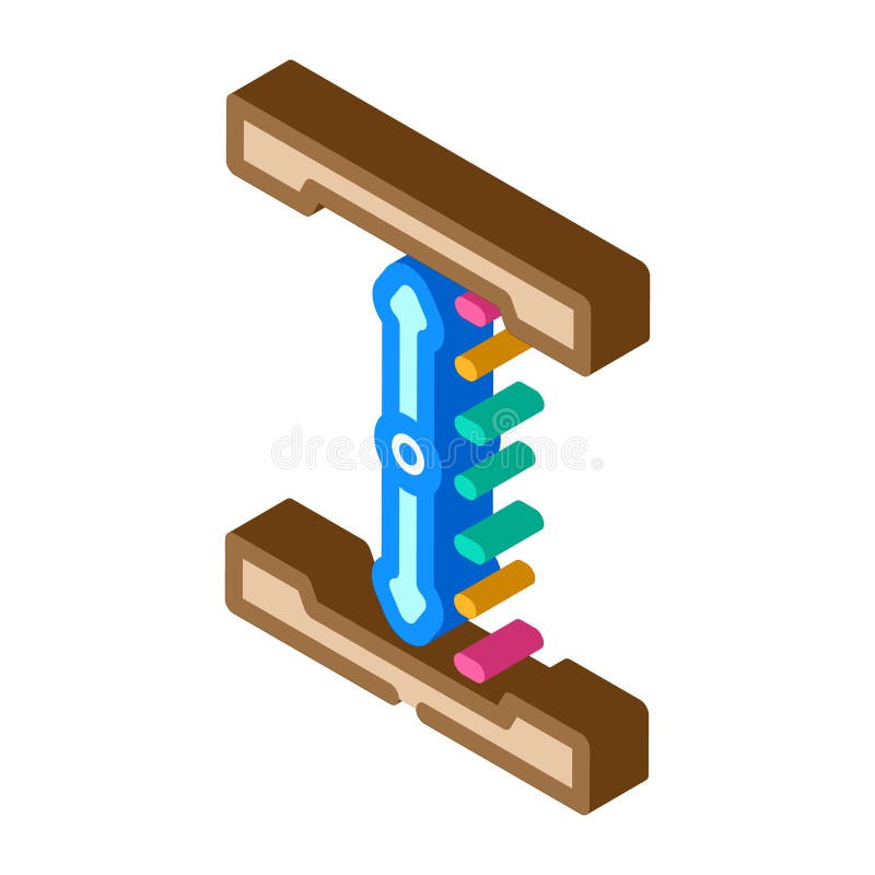 Adjustable Height Isometric Icon Vector Illustration Stock Illustration ...