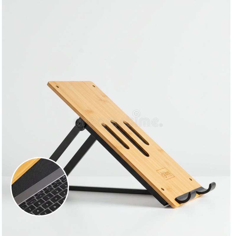 Adjustable Laptop Stand Made from Bamboo and Metal. Designed To Hold ...
