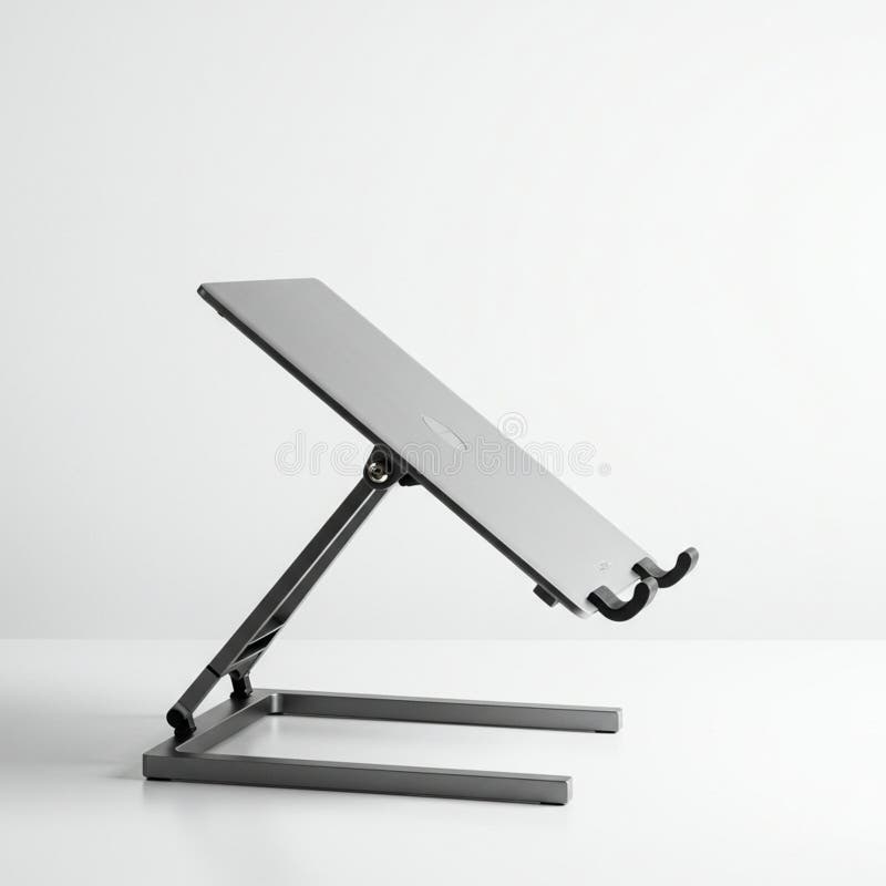 Adjustable Laptop Stand with a Sleek Metallic Design. it Features a ...