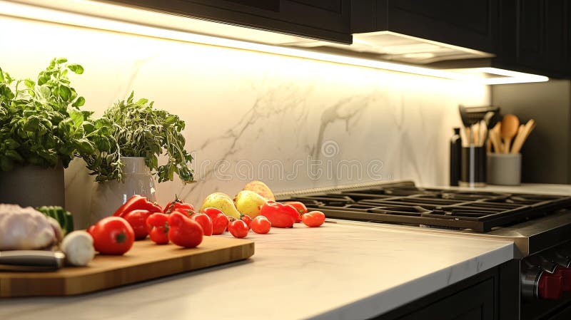 Adjustable LED Task Lighting on a Kitchen Backsplash, Tailored for ...