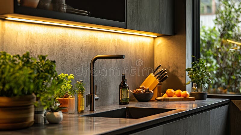 Adjustable LED Task Lighting on a Kitchen Backsplash, Tailored for ...