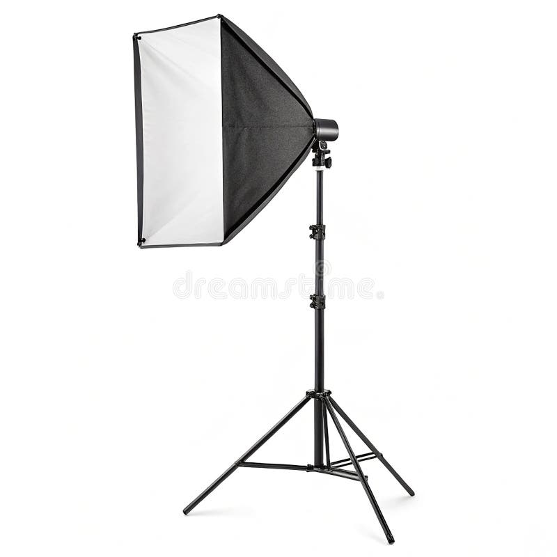 Adjustable Light Stand with Softbox Stock Illustration - Illustration ...
