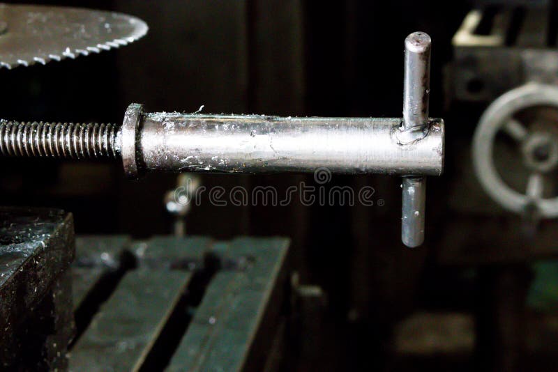 Adjustable Metal Arm of the Metal Cutting Machine with Long Threaded ...