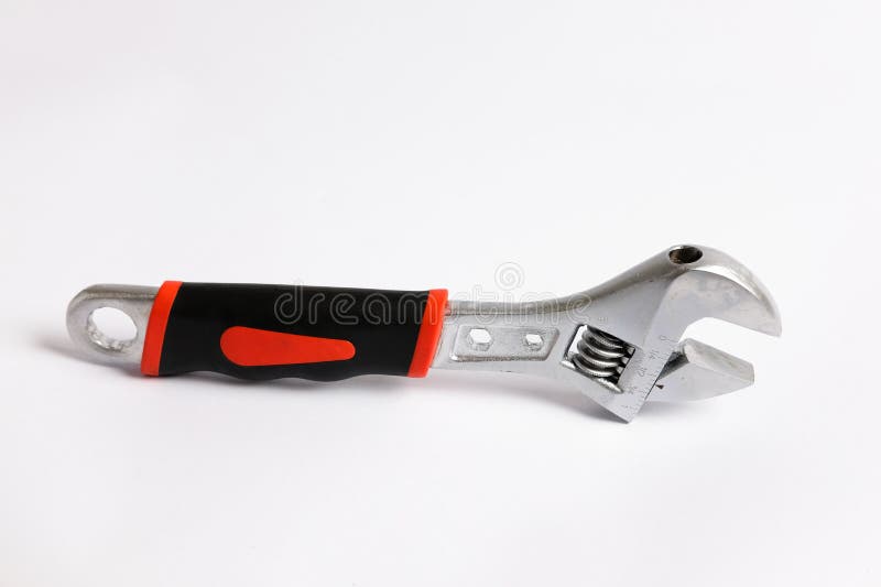 Adjustable Monkey Wrench or Spanner with a Handle Covered in Black ...