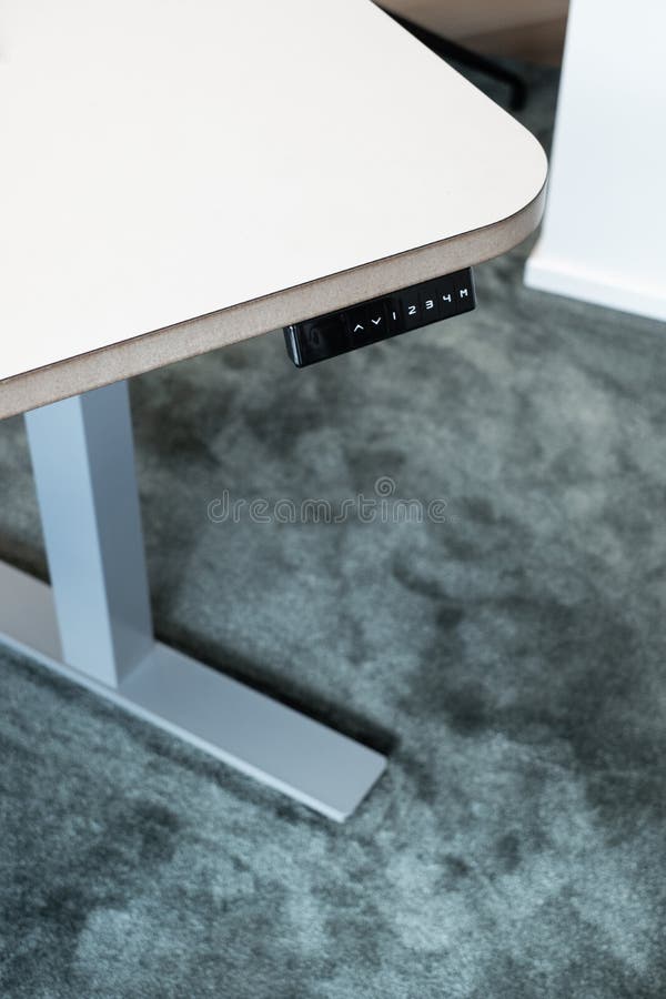 Adjustable Office Table with Up, Down and Memory Buttons on the Remote ...