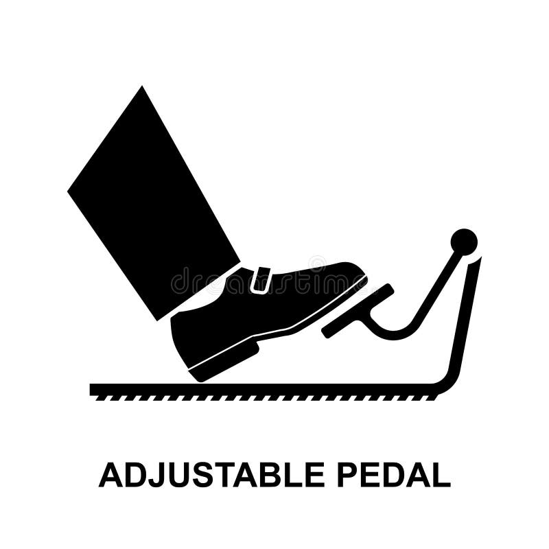 Adjustable Pedal Icon.Press Pedal Concept Isolated on White Background ... Adjustable Pedal Icon.Press Pedal Concept Isolated on White Background ...