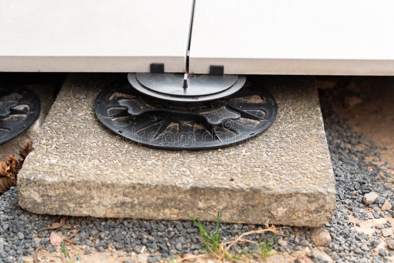 Adjustable Pedestal System Outdoor Tile Installation Stock Photos ...