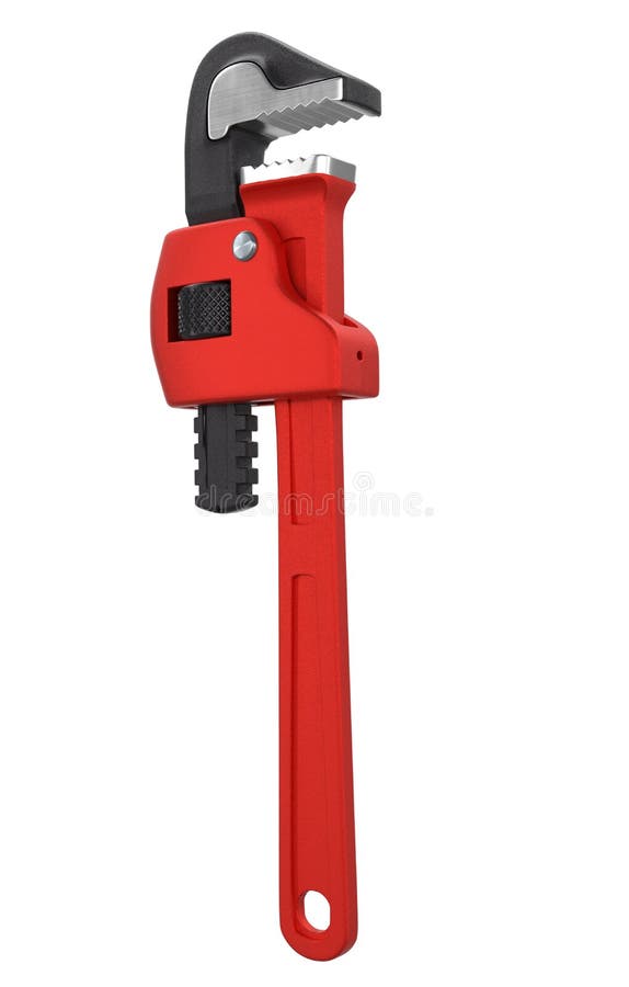 Adjustable Pipe Wrench, Spanner or Plumbing Tool Isolated on White ...