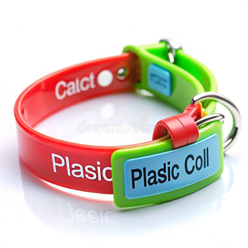 Plastic Pet Collar with Personalized Name Tag Stock Illustration ...