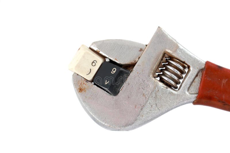 On Adjustable Pliers Pipe Wrench Stock Photo - Image of button, power ...