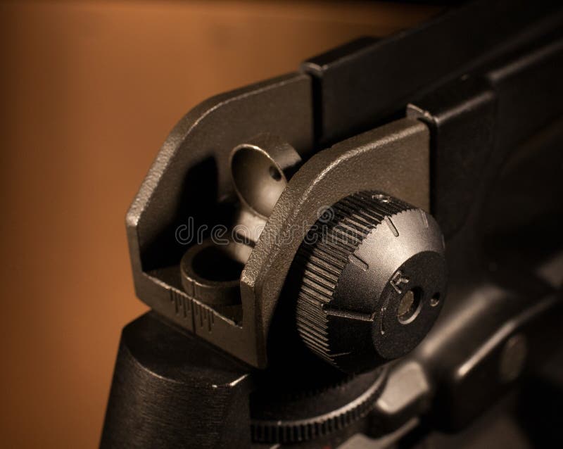 Adjustable rear sight stock image. Image of gray, sight - 31649517