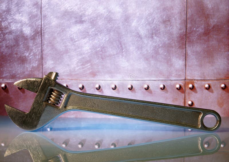 Adjustable spanner stock image. Image of horizontal, turning - 11091127