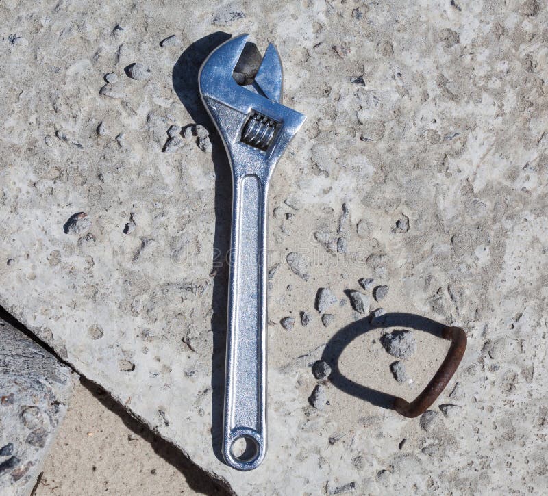 Adjustable Spanner. Close-up Stock Photo - Image of building, fastening ...