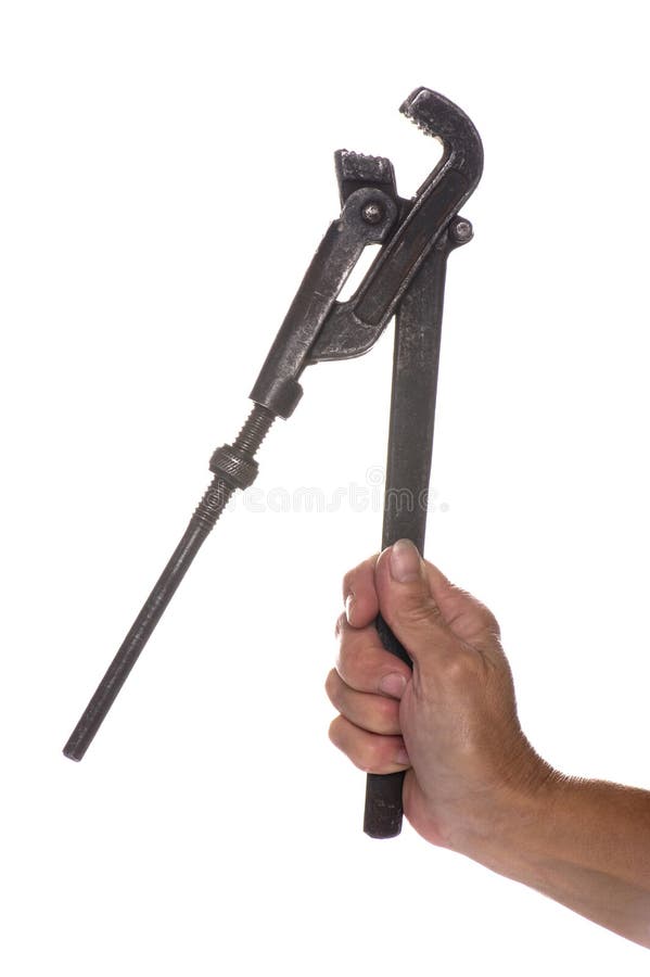 Adjustable spanner in hand stock image. Image of wrench - 11013059