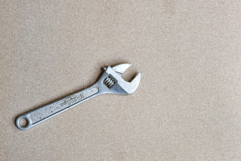 Spanner on wood stock image. Image of metallic, automotive - 9945055