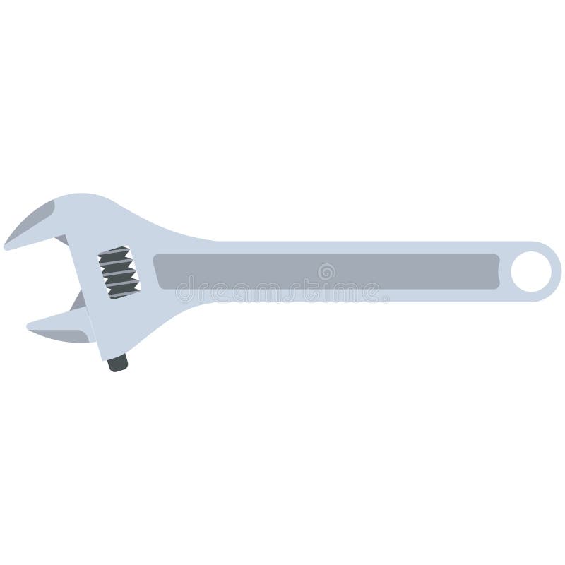 Adjustable Spanner Vector Flat Icon Isolated on White Stock Vector - Illustration of repair ...