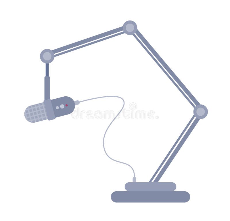 Adjustable Stand with Microphone Semi Flat Color Vector Object Stock ...