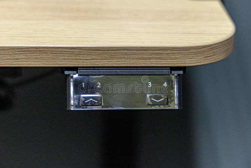 Adjustable Standing Desk Controls Stock Photo - Image of height ...