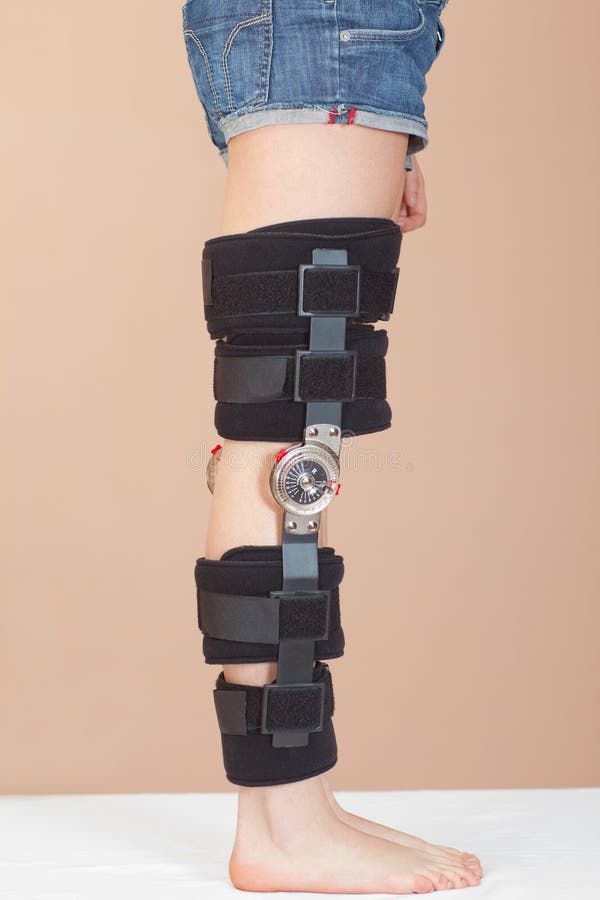 Adjustable Support for Leg or Knee Injury Stock Image - Image of ...