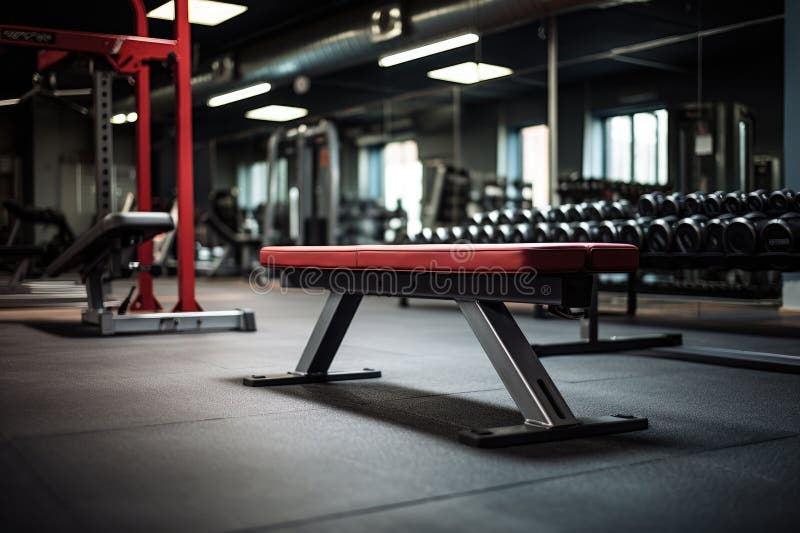 Adjustable Weight Bench in an Empty Gym Stock Image - Image of strength ...