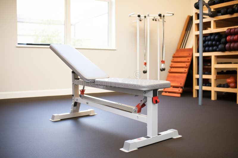 Adjustable Weight Bench with Supporting Bars Stock Photo - Image of ...