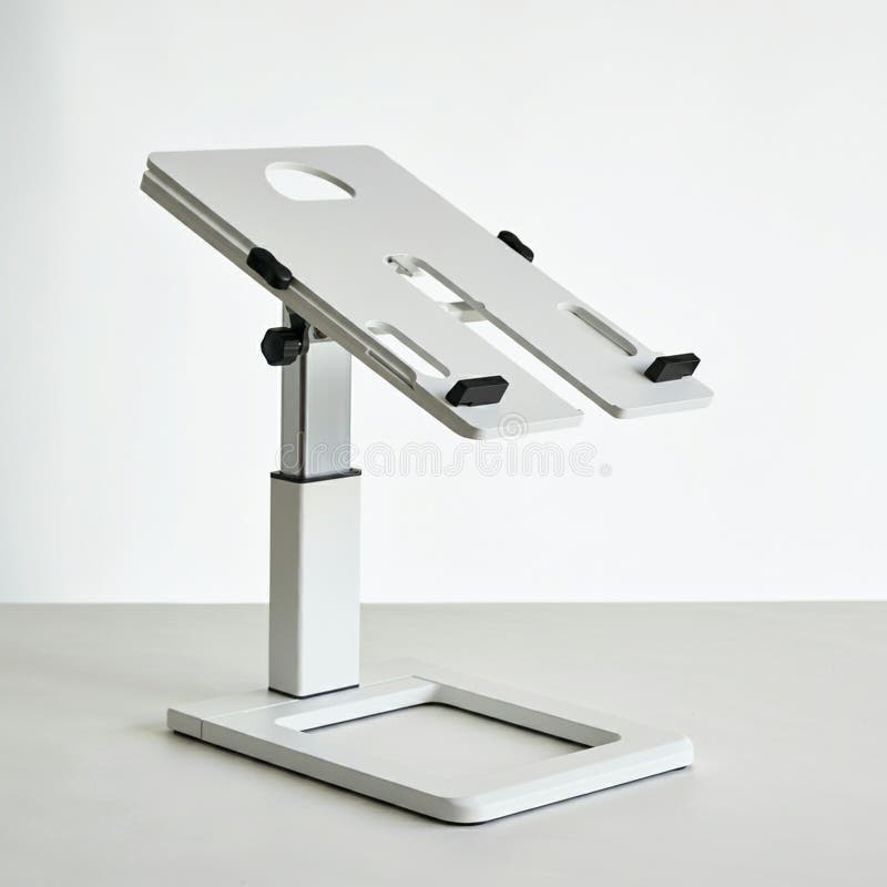 Adjustable White Metal Stand with Angled Platform, Designed for Holding ...