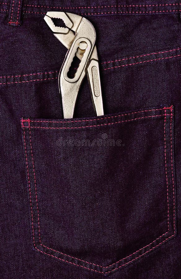 Adjustable Wrench in the Back Pocket of the Jeans Stock Photo - Image ...