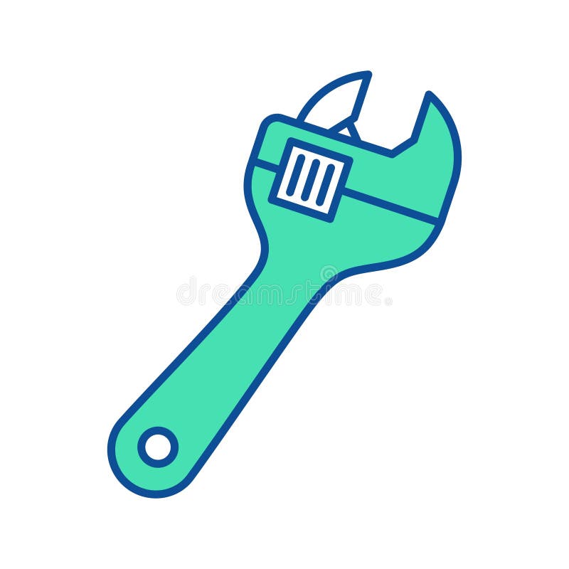 Adjustable Wrench Icon. Construction Tool Stock Vector - Illustration ...