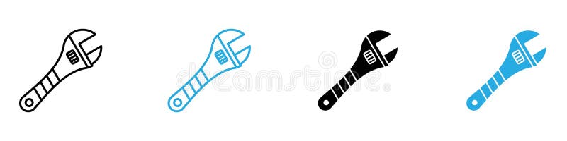 Adjustable Wrench Icon Representing Mechanical Tools and DIY Repair ...