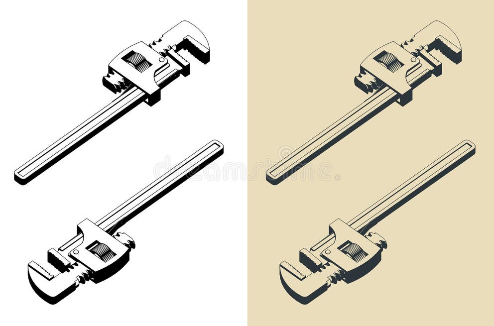 Adjustable Wrench Isometric Illustrations Stock Vector - Illustration ...