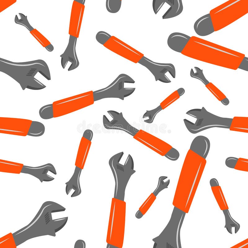 Adjustable Wrench Seamless Pattern Stock Vector - Illustration of ...