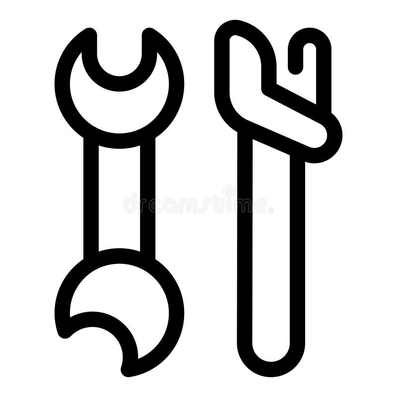 Adjustable Wrench and Spanner Representing Construction and Repair ...