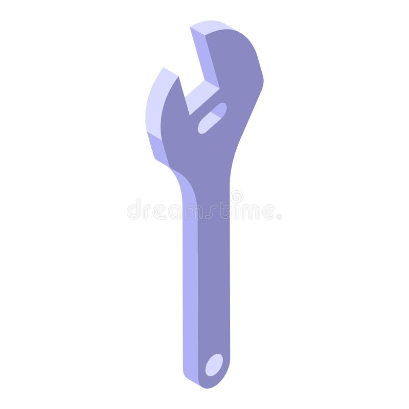 Adjustable Wrench Standing in Isometric View Stock Illustration ...