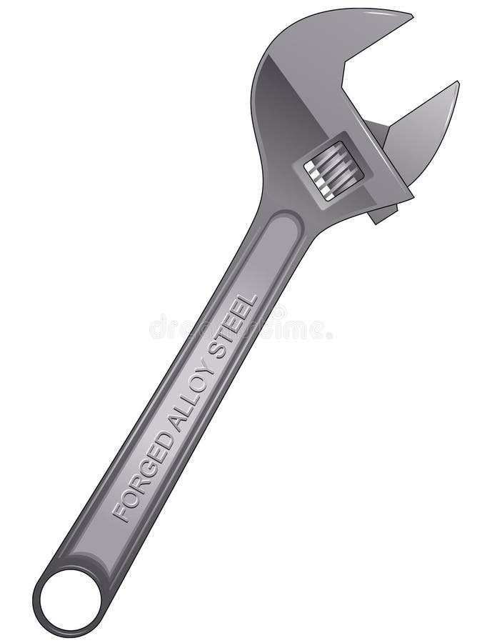 Adjustable wrench vector stock vector. Illustration of claw - 6284954