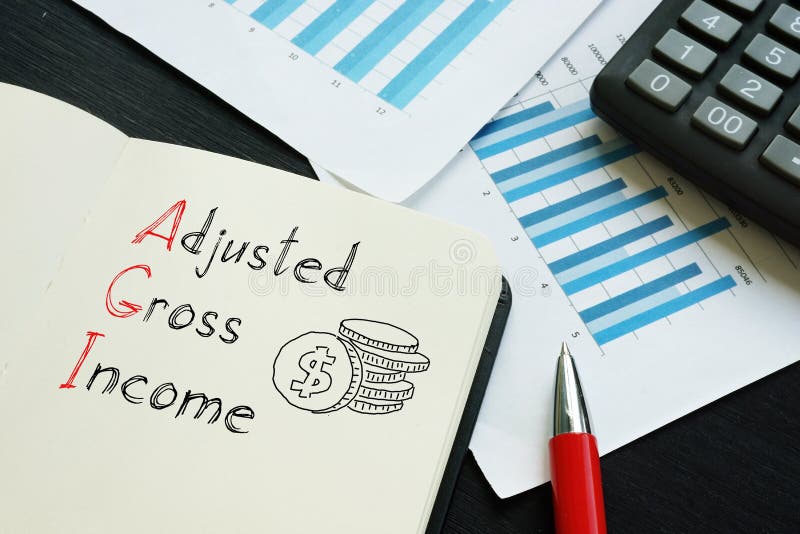 Adjusted Gross Income is Shown on the Business Photo Using the Text ...