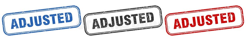 Adjusted Square Isolated Sign Set. Adjusted Stamp Stock Vector ...